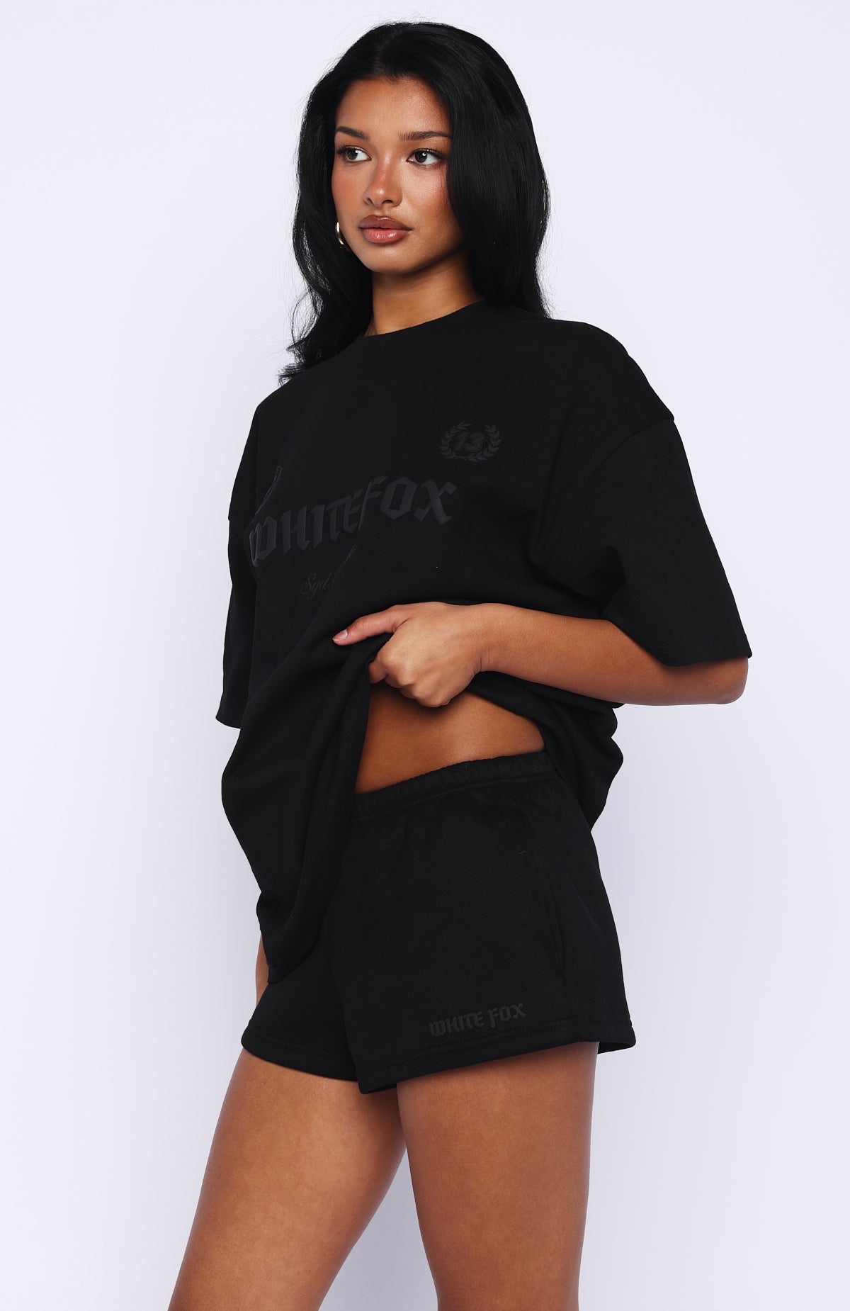 Vibe Too High Lounge Shorts Black | White Fox Boutique