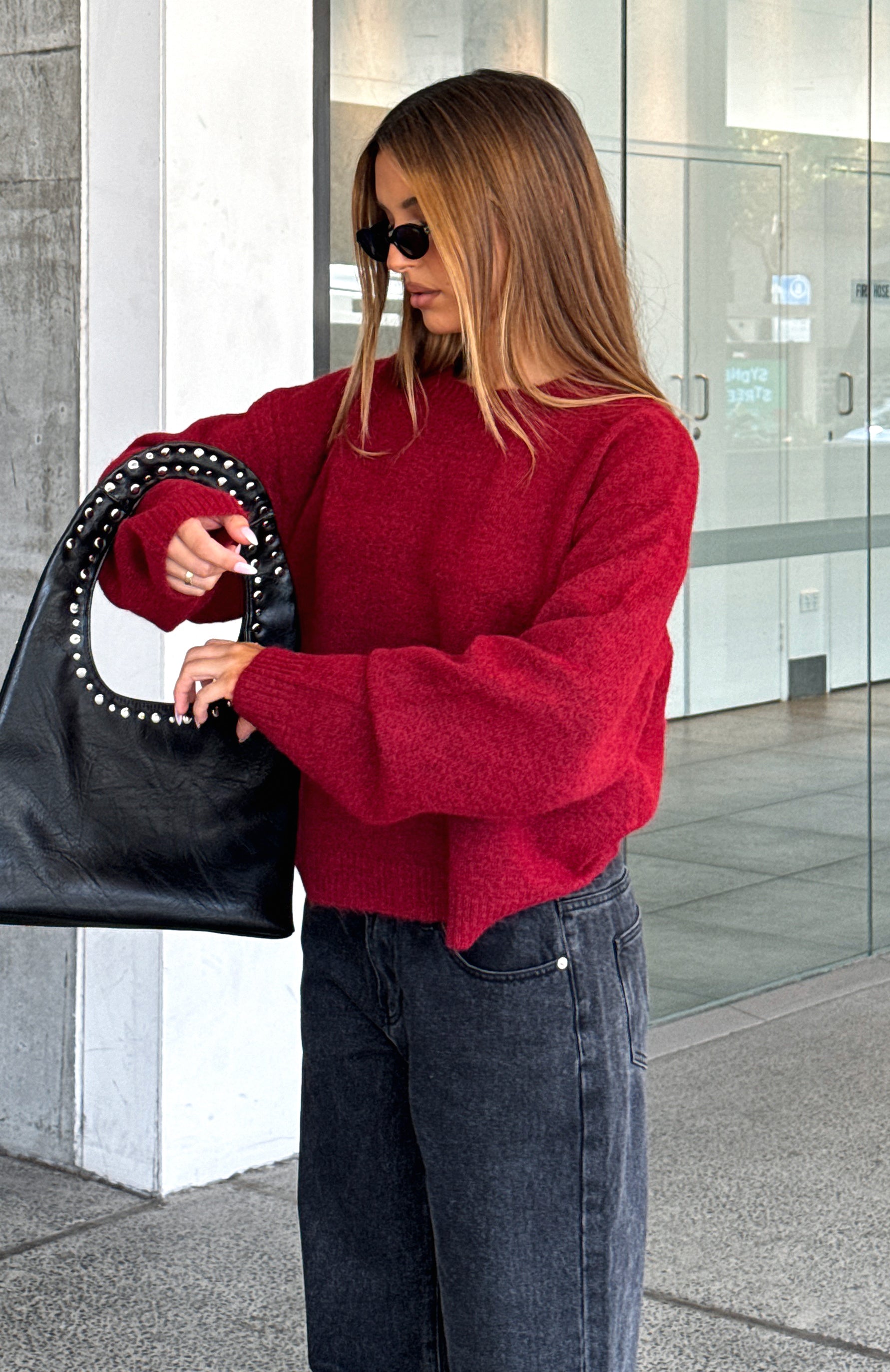Warm Whispers Knit Sweater Burgundy | White Fox Boutique