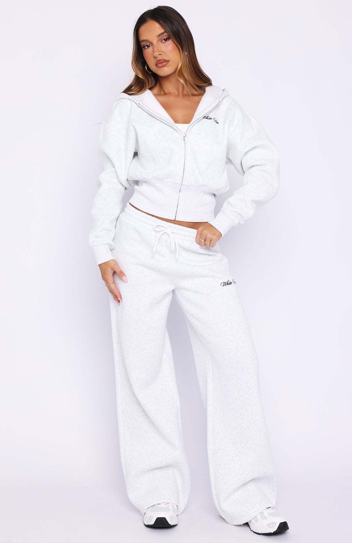 Wishing For It Wide Leg Sweatpants Grey Marle | White Fox Boutique