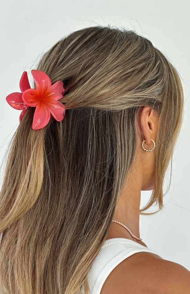 Floral Charm Hair Clip Hot Pink | White Fox Boutique
